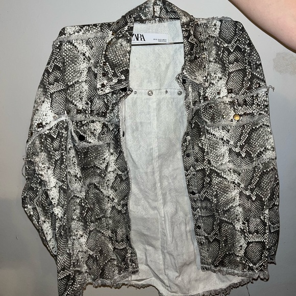 Zara | Jackets & Coats | Zara Snake Print Jacket | Poshmark